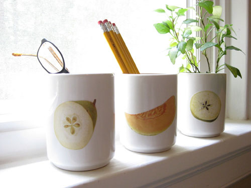 Making Fresh And Cheerful Modge Podge Fruit Planters And Plates Is Fast And Easy