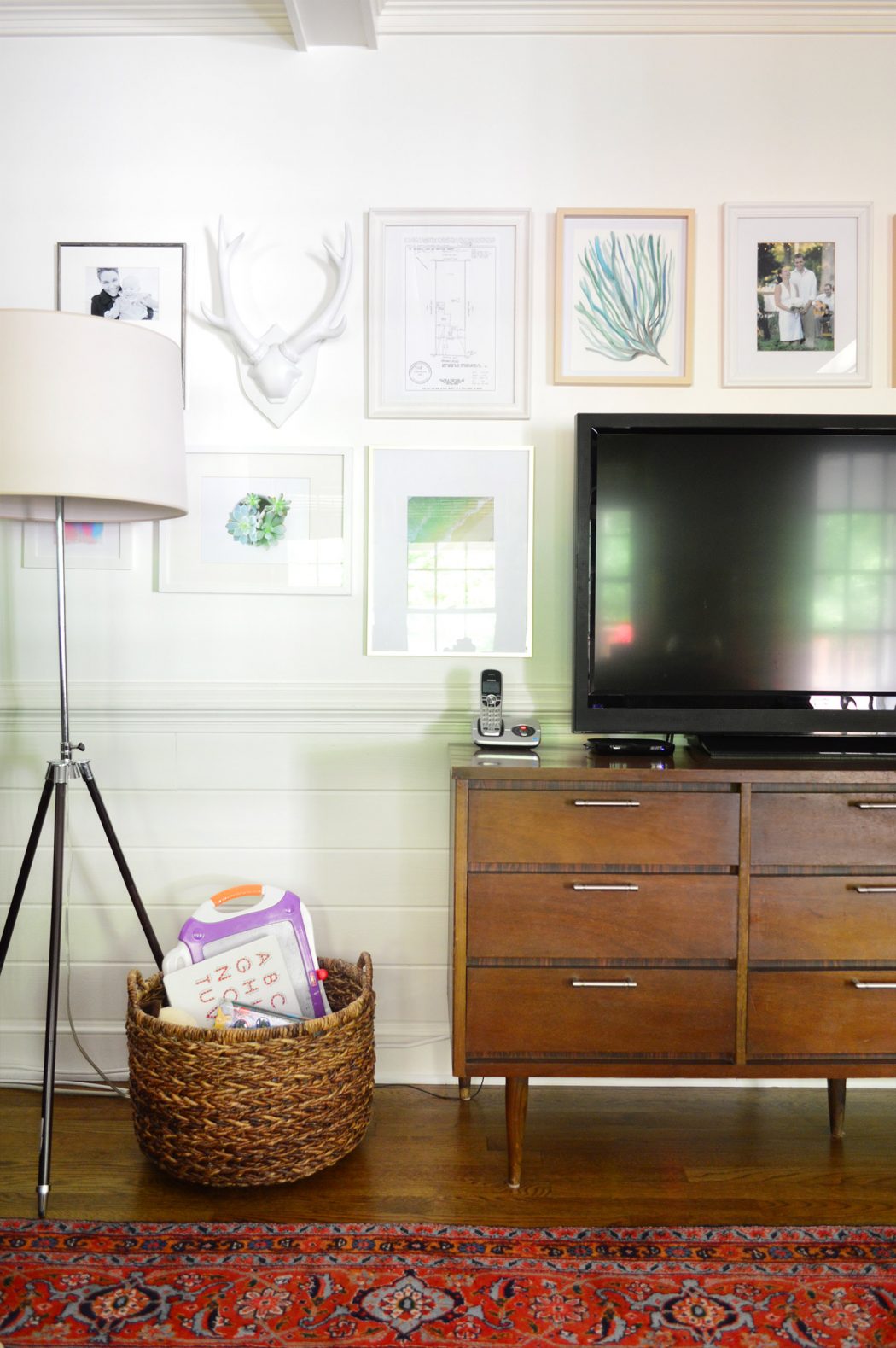 How To Hang Frames Around A TV | Young House Love
